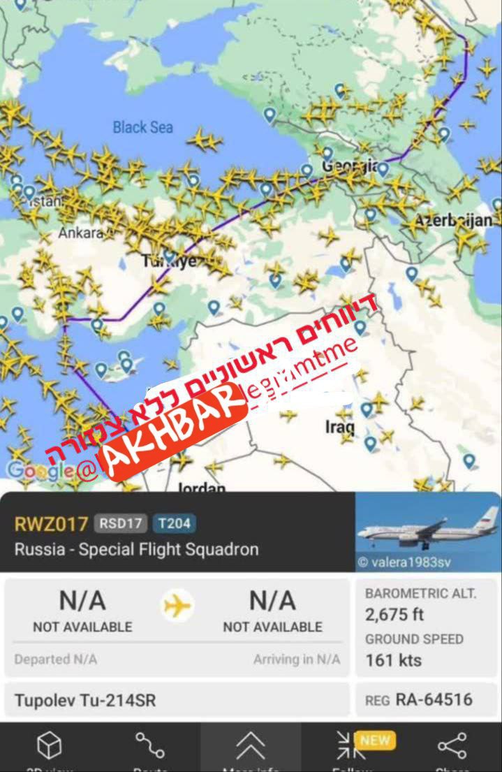 Yaklaşık yarım saat önce bir Rus uçağı Ben Gurion Havalimanı'na indi ...